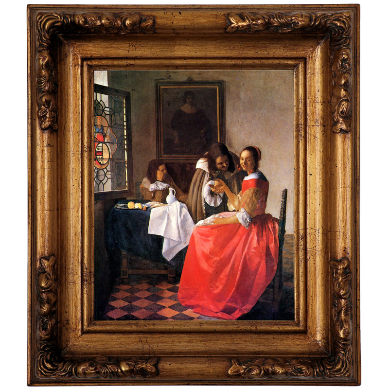 Astoria Grand The Girl With A Wine Glass By Johannes Vermeer Framed Graphic Art Print On